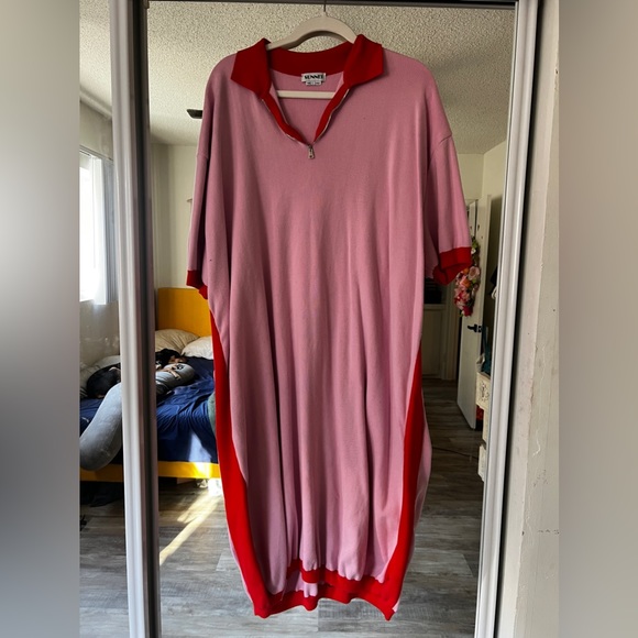 sunnei | Dresses | Sunnei Pink And Red Knit Polo Dress | Poshmark
